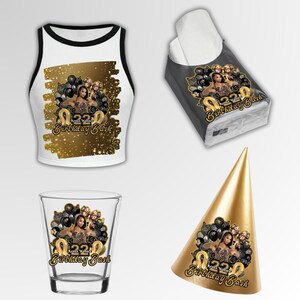 Editable Party Cup Birthday Canva Template, Shot Glass Label,party ...