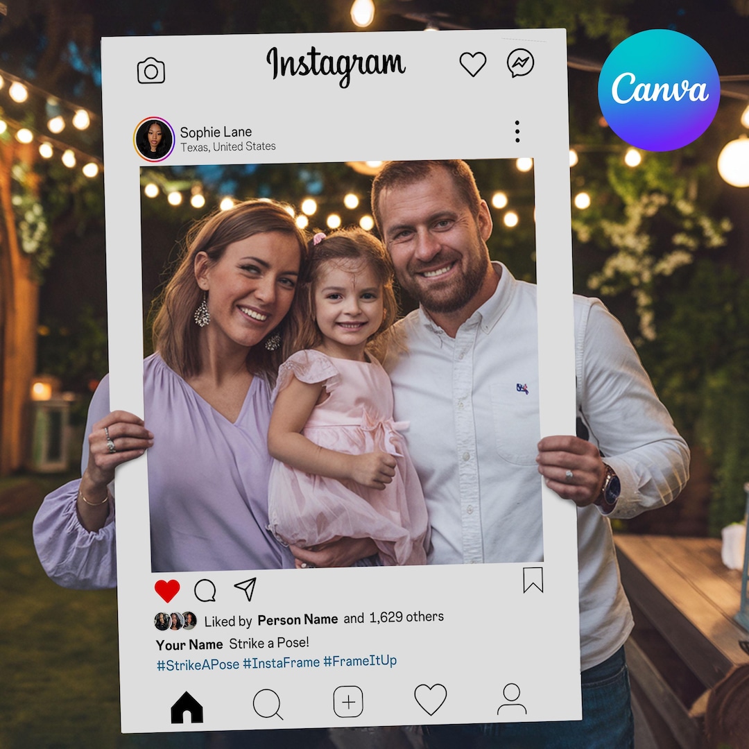 Instagram Frame Canva Template, Instagram Frame for Photo Booth ...