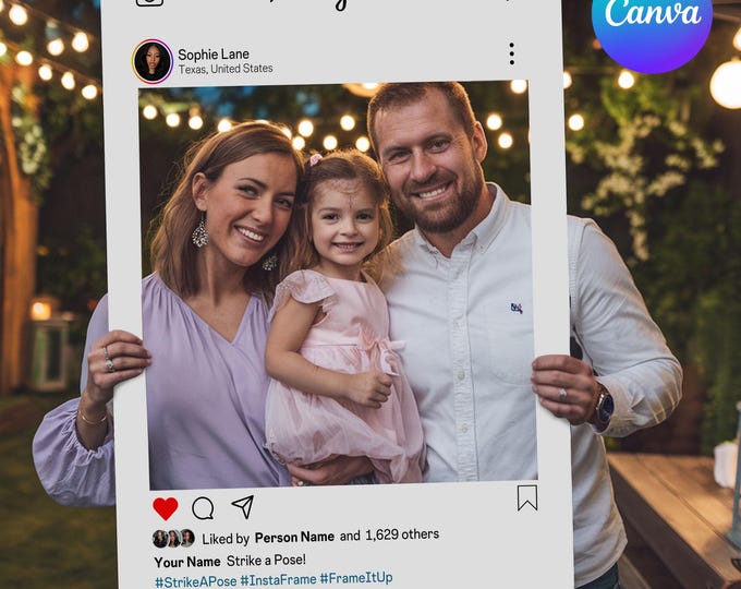 Personalised Instagram FULL COLOUR Selfie Frame Custom Photo Board ...