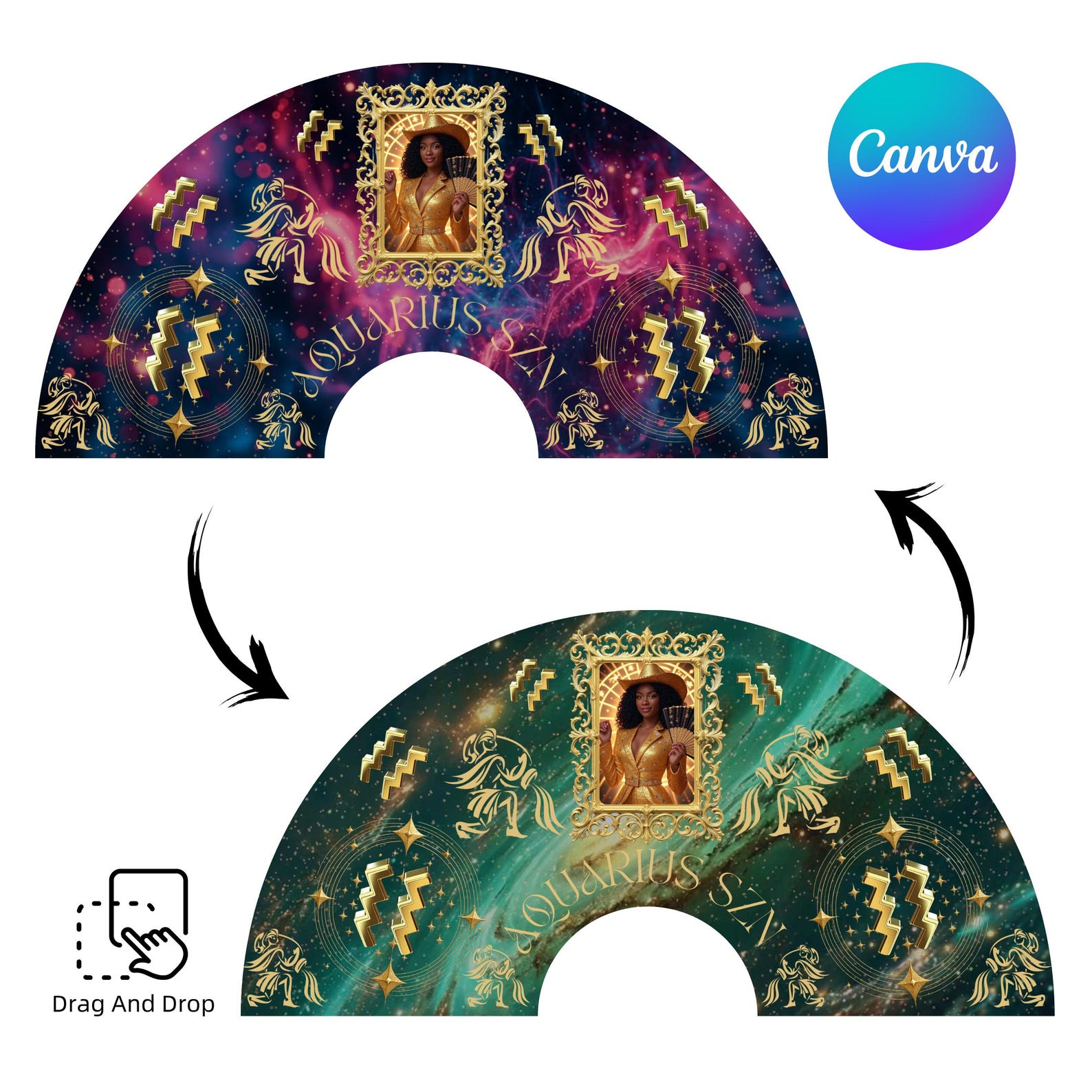 Zodiac Click Clack Fan Design Bundle,birthday Squad Clack Fan Templates ...