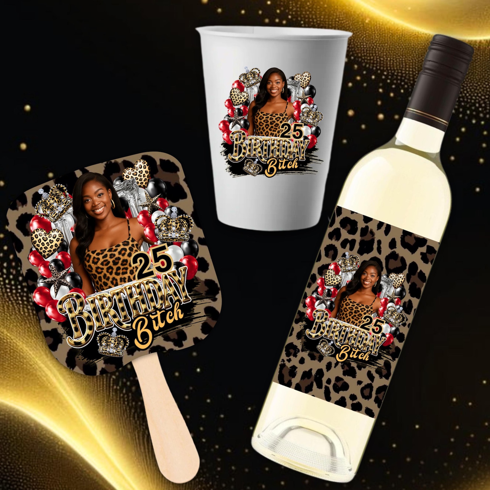 Red Cheetah Birthday Bundle, Cheetah Print Shot Glass, Leopard & Red ...