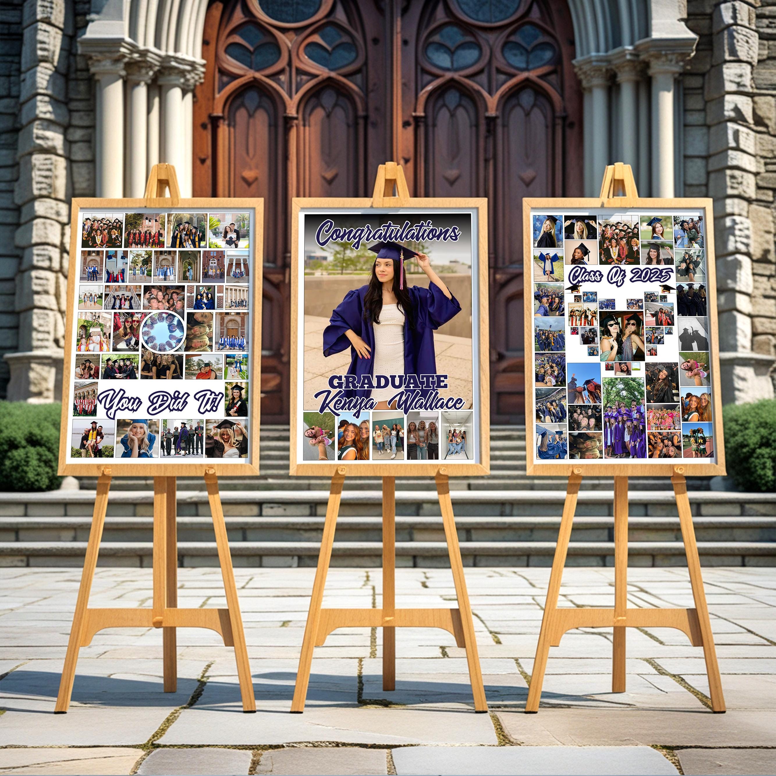 Graduation Photo Collage Template, Graduation Welcome Sign, Graduation ...