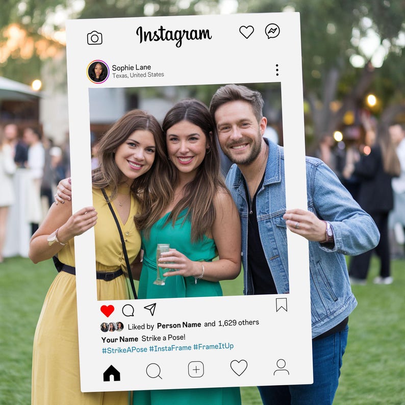 Instagram Frame Canva Template, Instagram Frame for Photo Booth ...