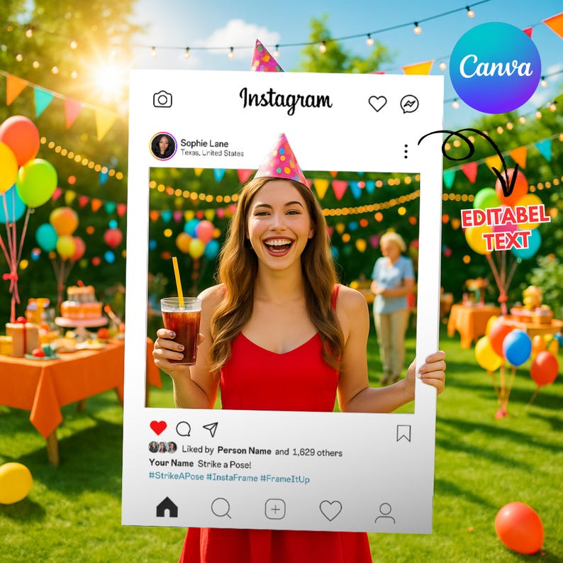 Instagram Frame Canva Template, Instagram Frame for Photo Booth ...