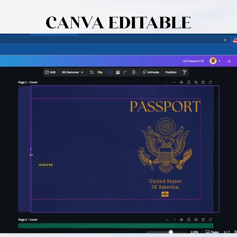 Editable Us Passports for Kids, Printable Passport for Kid for Playing ...