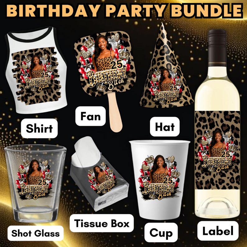 Red Cheetah Birthday Bundle, Cheetah Print Shot Glass, Leopard & Red ...