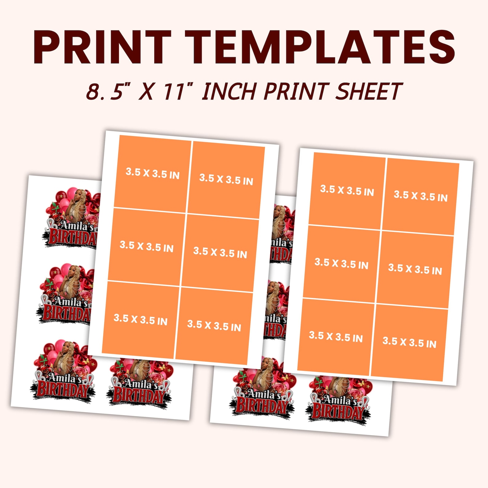 Birthday Design Template,red Balloon Birthday Sticker Design Template ...