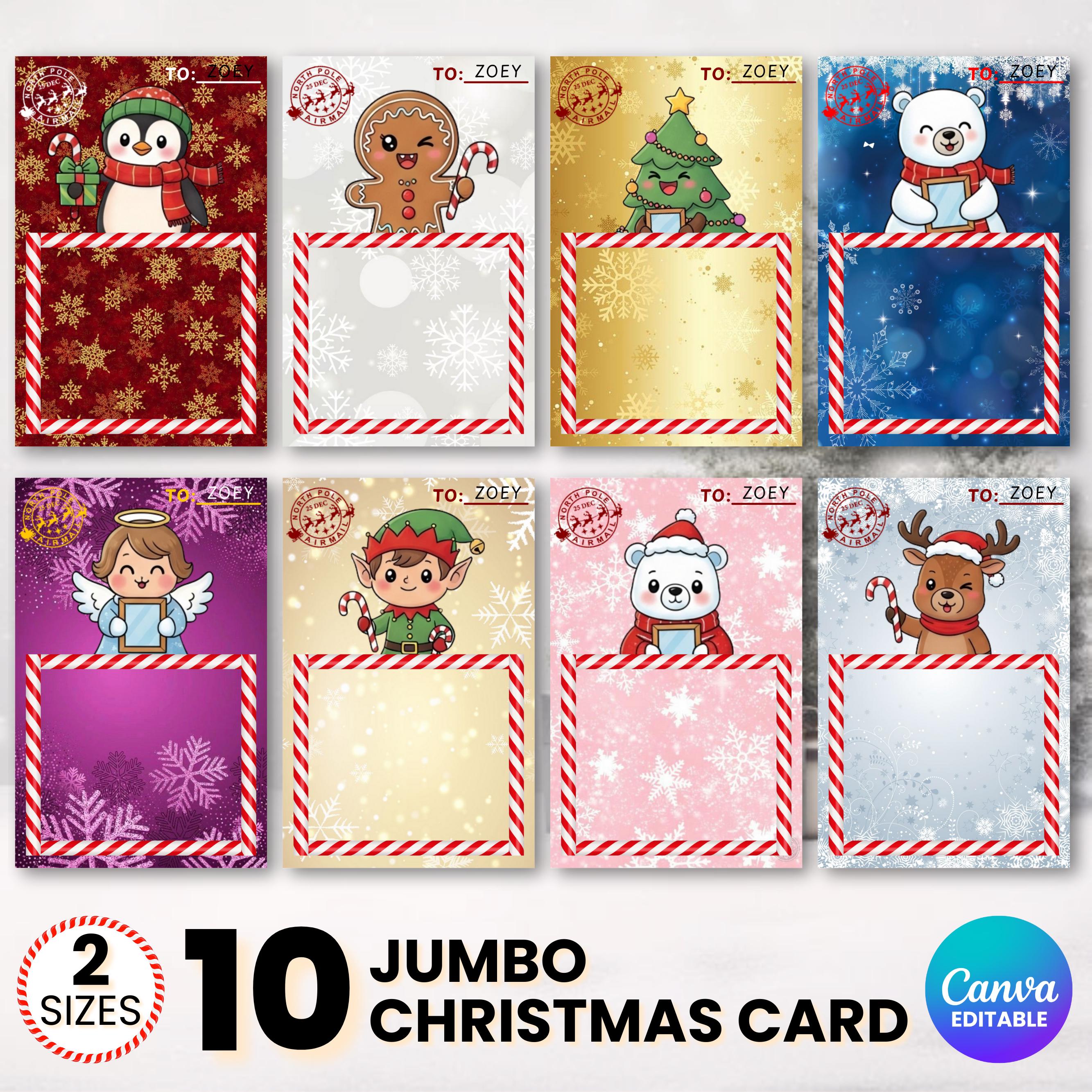 Jumbo Christmas Card Editable Template. Jumbo Cards, Christmas Jumbo ...