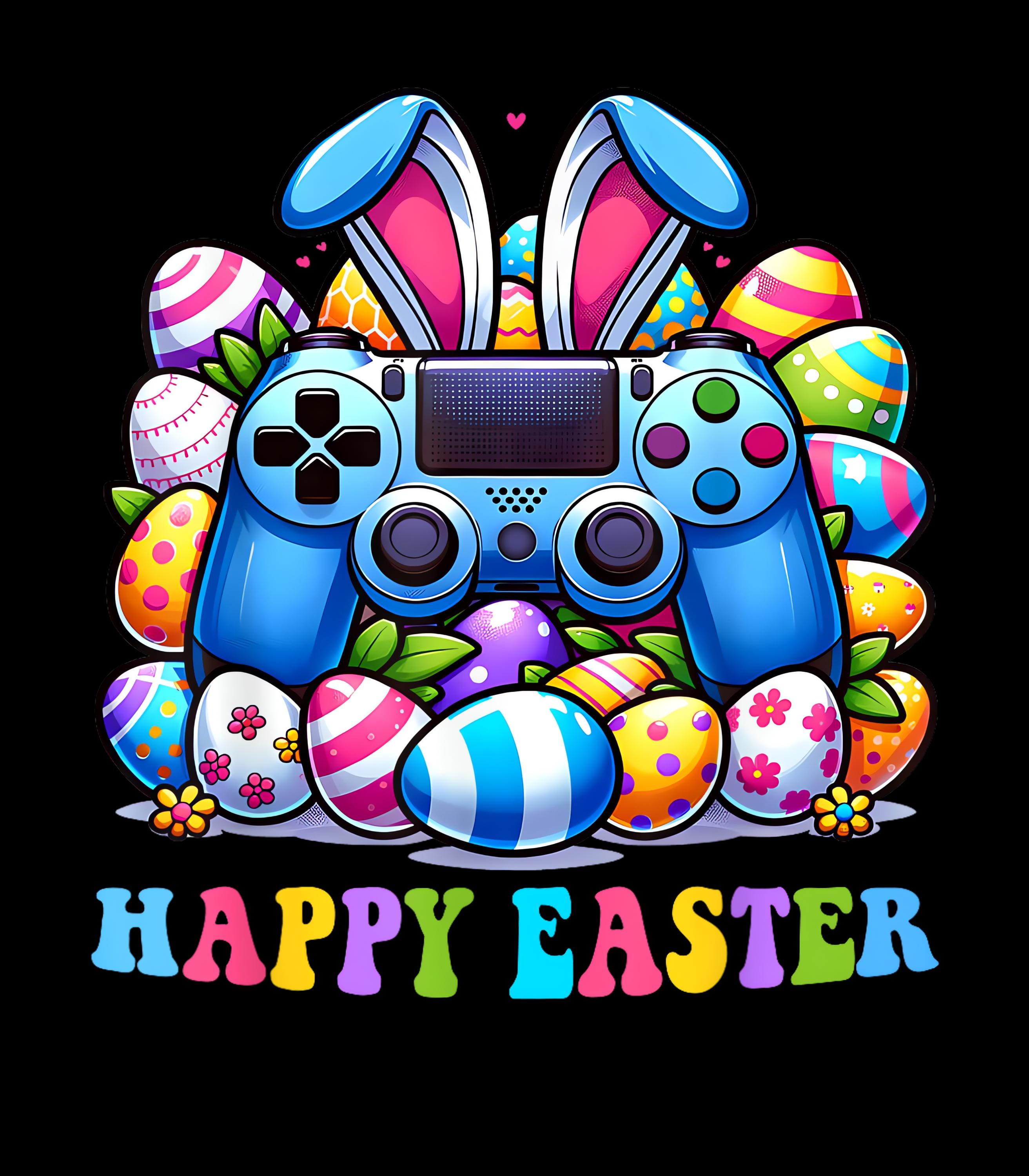 Video Game Bunny Eggs Costume Easter Day Boys Kids Gaming PNG - Easter ...