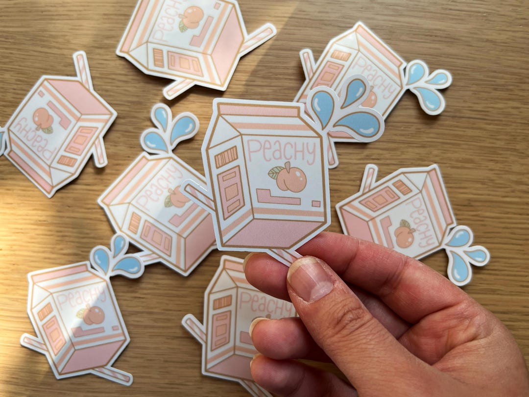 Fruit Juice Sticker - Peachy Juice | Glossy Sticker | Cute Sticker ...