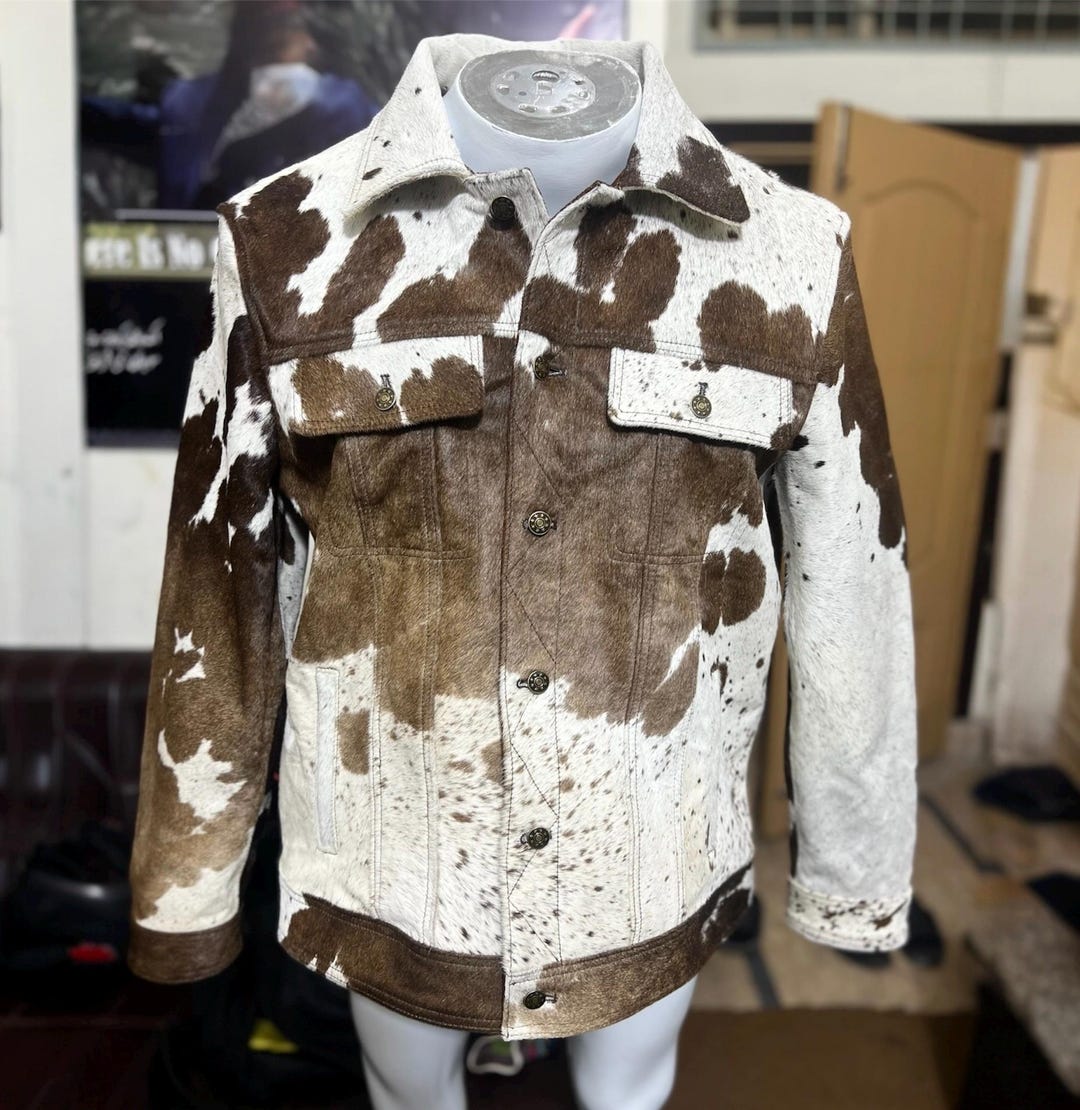 Men's, Women’s Hair-on-hide Cowhide Pony Skin Leather Stylish Jacket ...