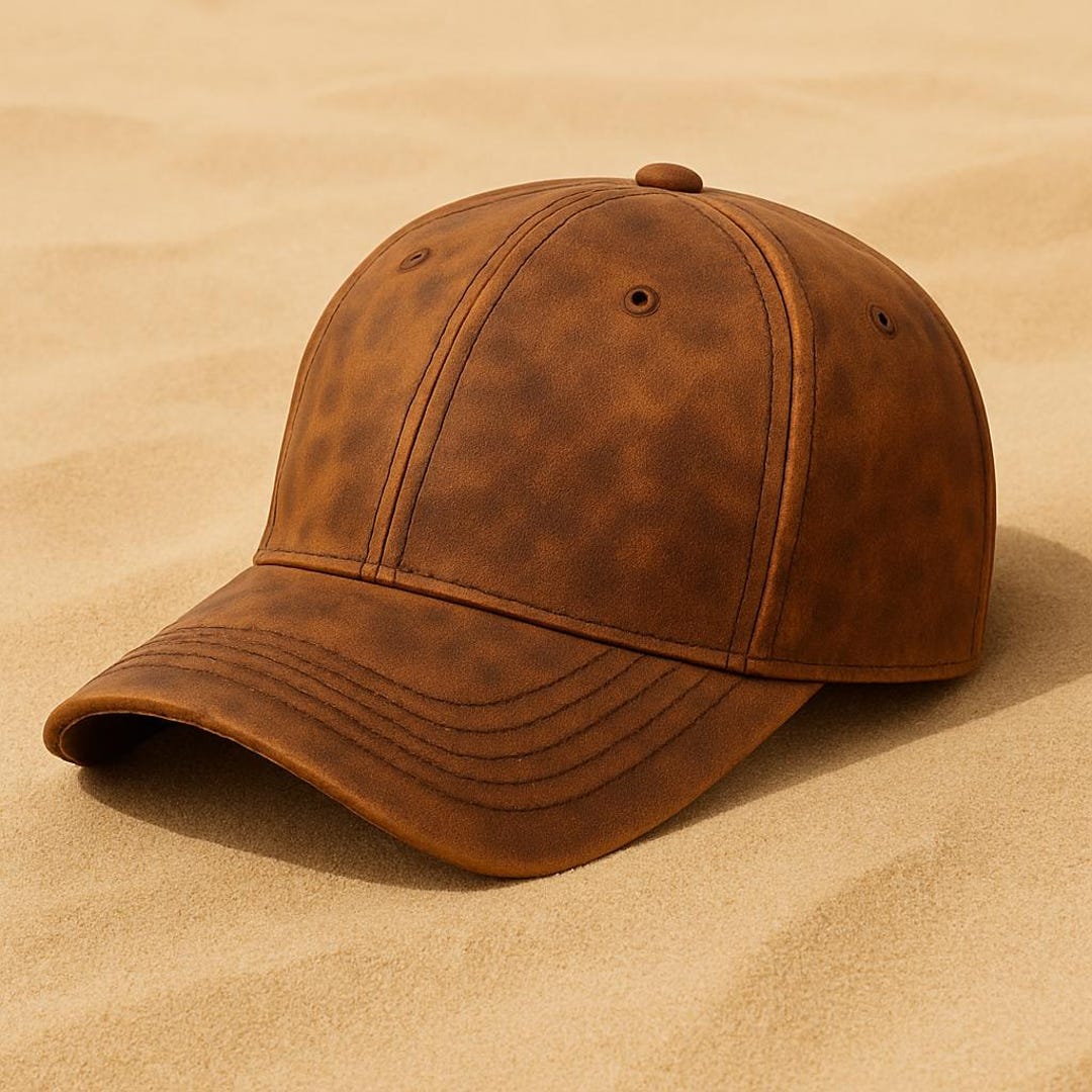 Distressed Leather Baseball Cap: Handmade Rustic Brown Fashion Hat - Etsy