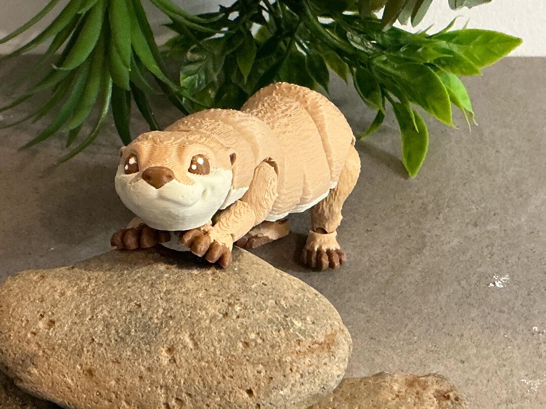 Articulated Otter Desk Pet – 3D Printed Fidget Toy – Cute Otter Gift ...