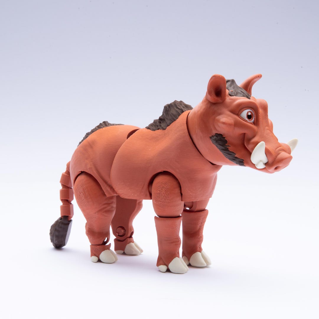 3D Printed Warthog, Articulated Animal Toy, Sensory Fidget Wildlife ...