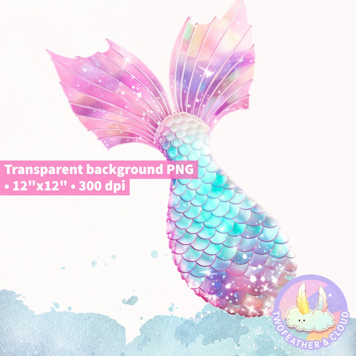 Mermaid Tail Clipart PNG Watercolor Mermaid Tails Clipart Fairy Kei ...