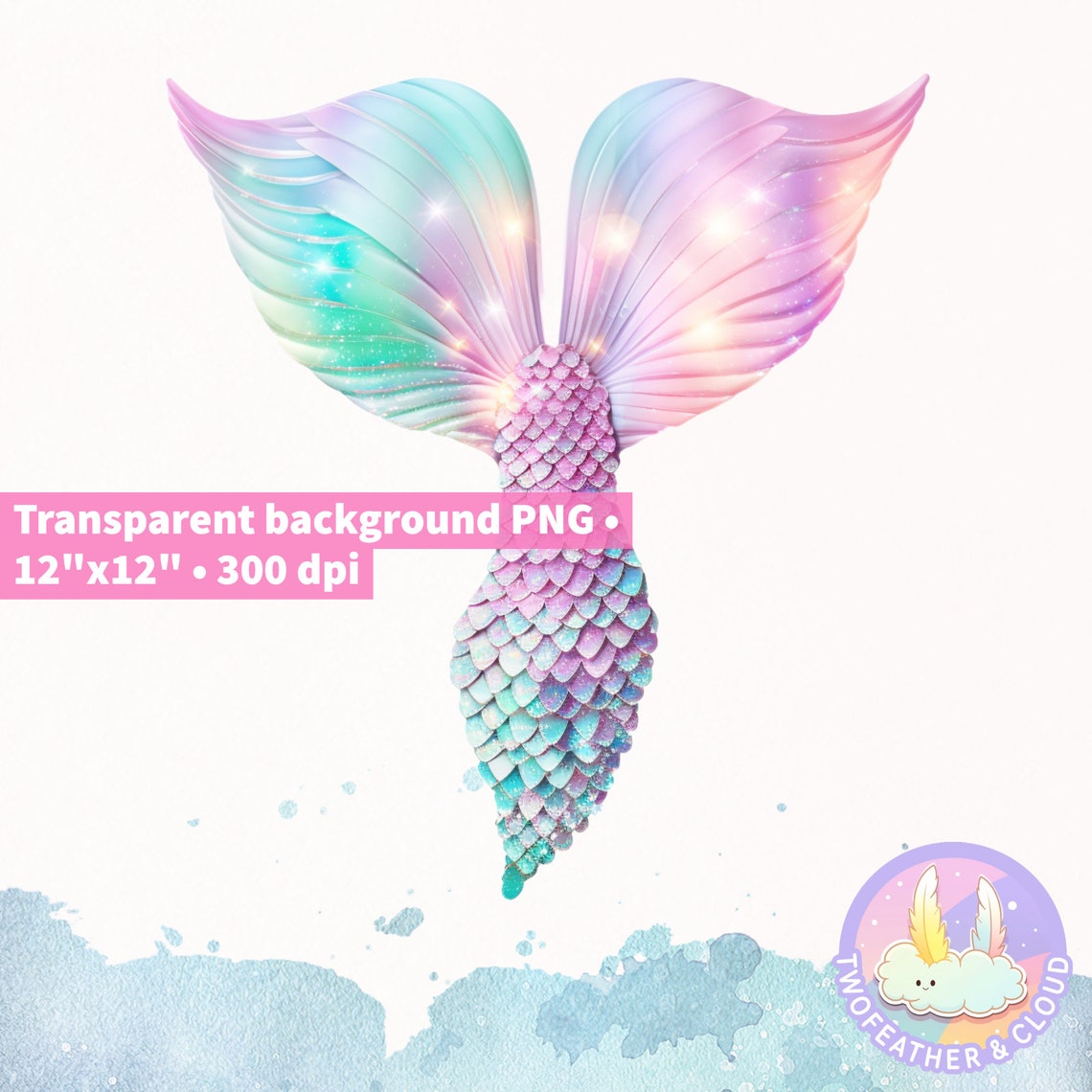 Mermaid Tail Clipart PNG Watercolor Mermaid Tails Clipart Fairy Kei ...