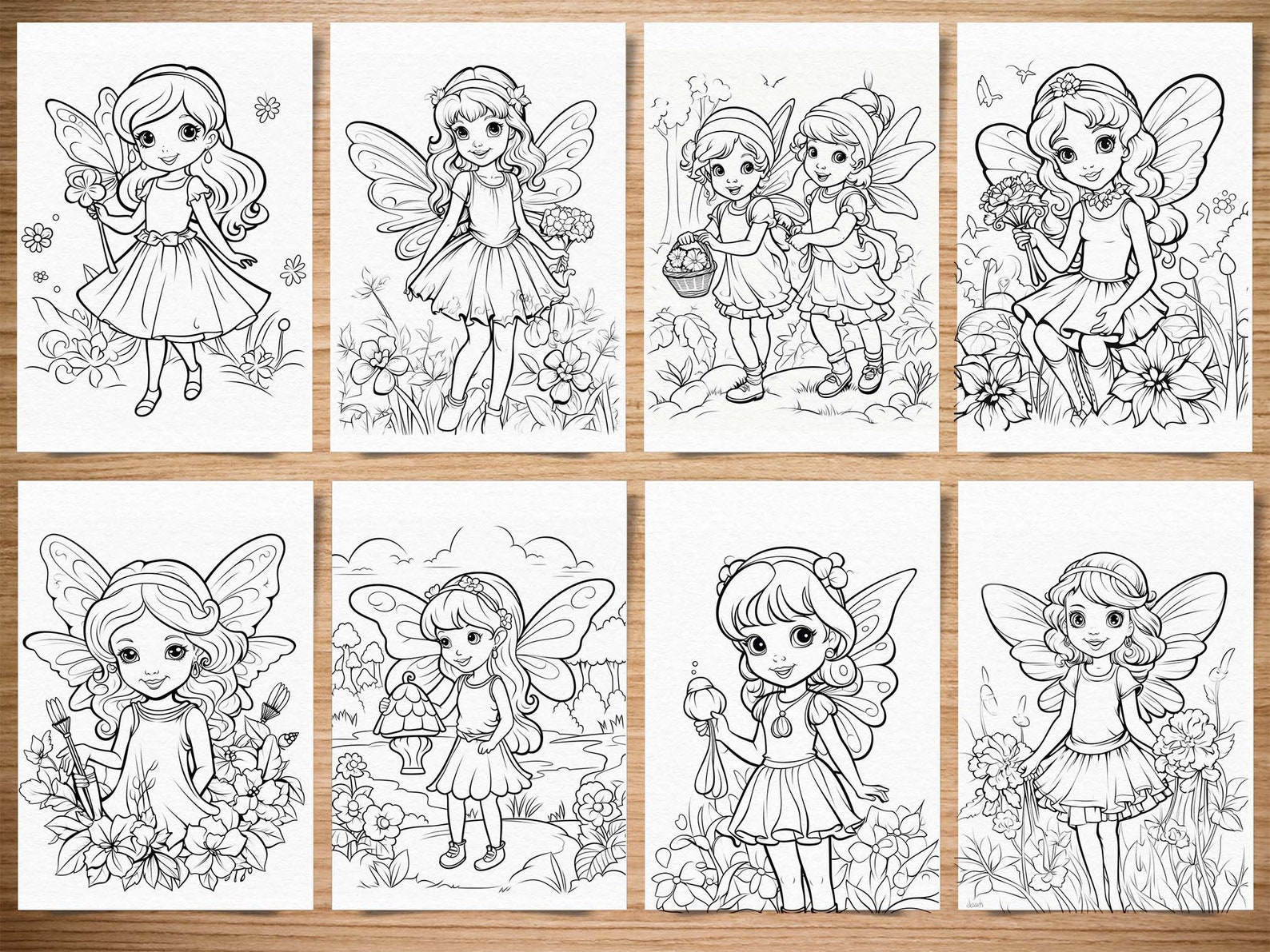Fairy Coloring Pages PDF, Printable Fairy Coloring Book for Kids Teens ...