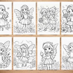 Fairy Coloring Pages PDF, Printable Fairy Coloring Book for Kids Teens ...