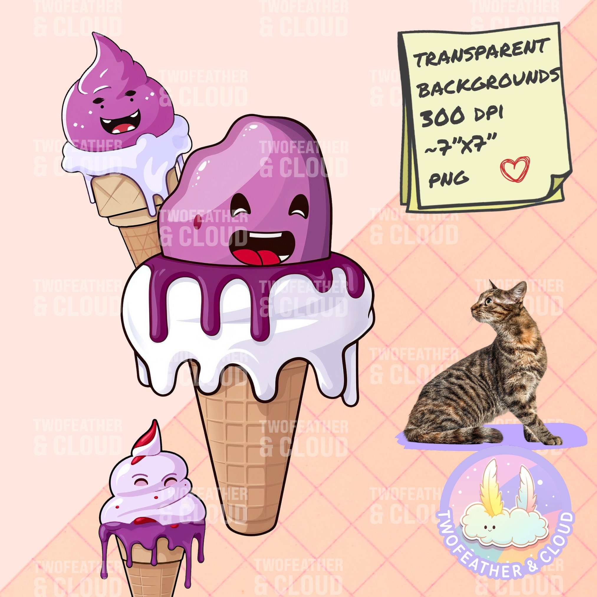 Yami Kawaii Ice Cream Clipart PNG Creepy Cute Summer Clip - Etsy