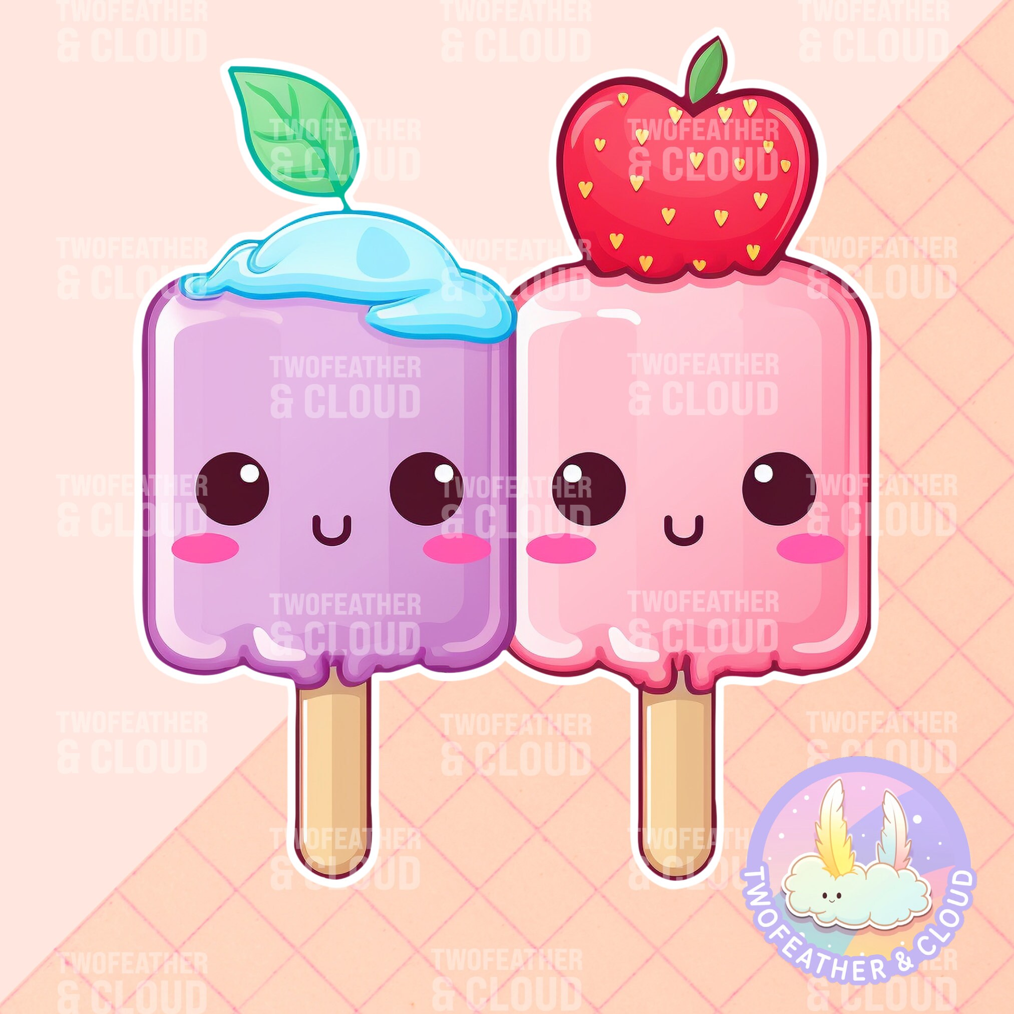 Kawaii Ice Cream Clipart PNG | Popsicle Summer 20 Colorful Kawaii Sweet ...