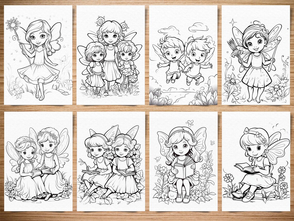 Fairy Coloring Pages PDF, Printable Fairy Coloring Book for Kids Teens ...