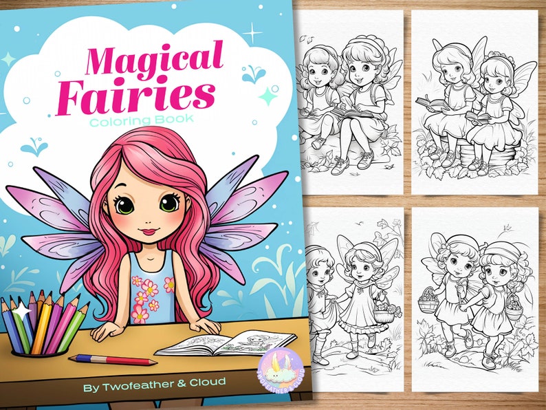 Fairy Coloring Pages PDF, Printable Fairy Coloring Book for Kids Teens ...