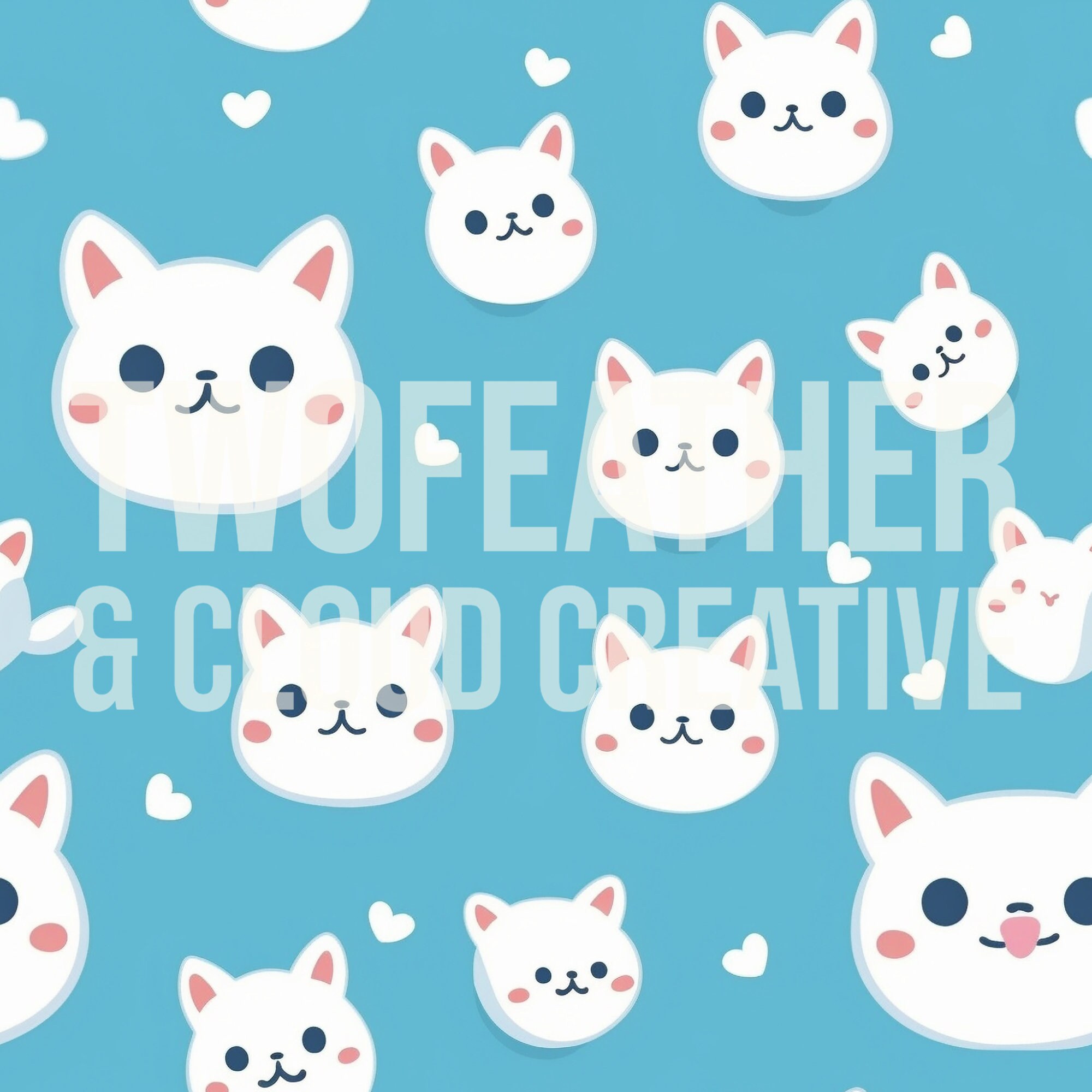 Set of 14 Seamless Cat Patterns Cat Digital Papers Cat - Etsy