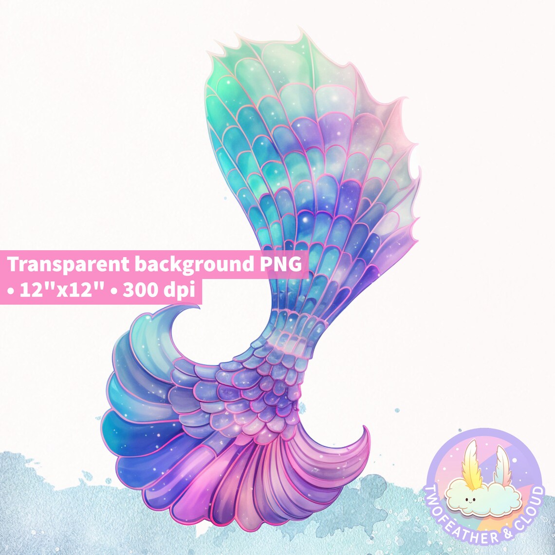 Mermaid Tail Clipart PNG Watercolor Mermaid Tails Clipart Fairy Kei ...