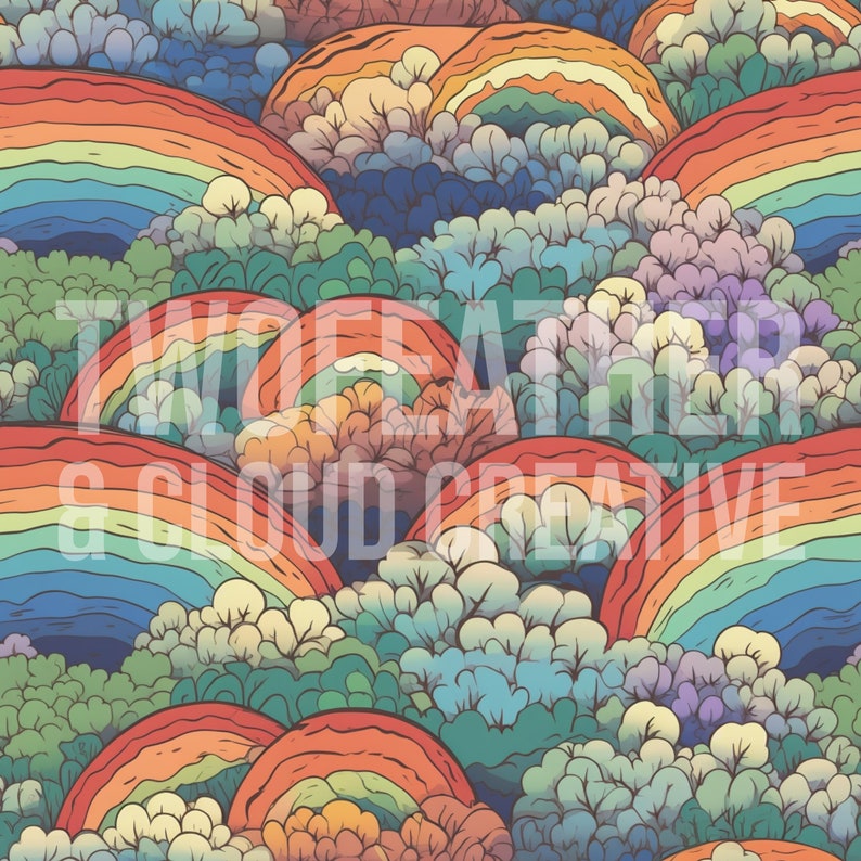 17 Rainbow Digital Papers Rainbow Seamless Patterns Rainbow Background ...
