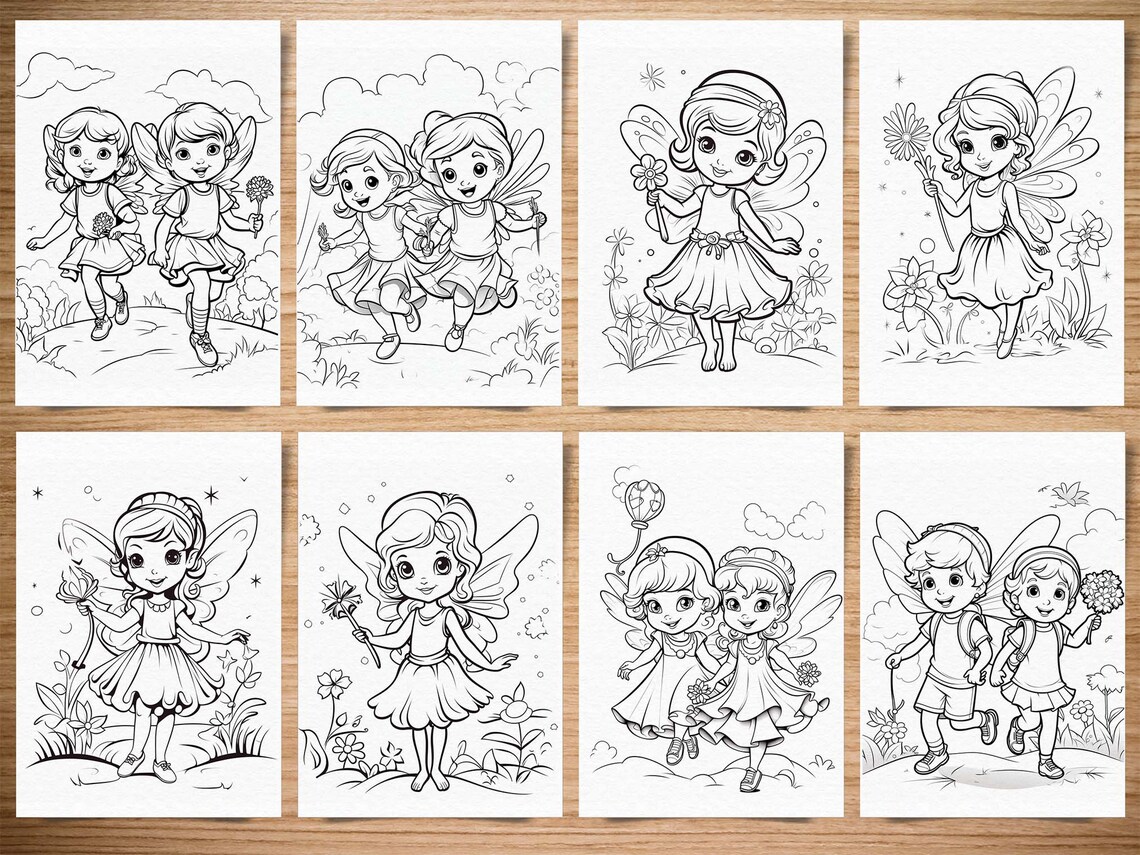 Fairy Coloring Pages PDF, Printable Fairy Coloring Book for Kids Teens ...