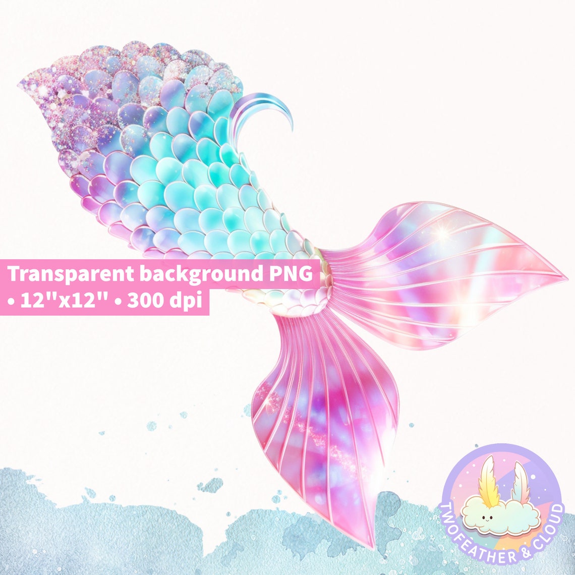 Mermaid Tail Clipart PNG Watercolor Mermaid Tails Clipart Fairy Kei ...