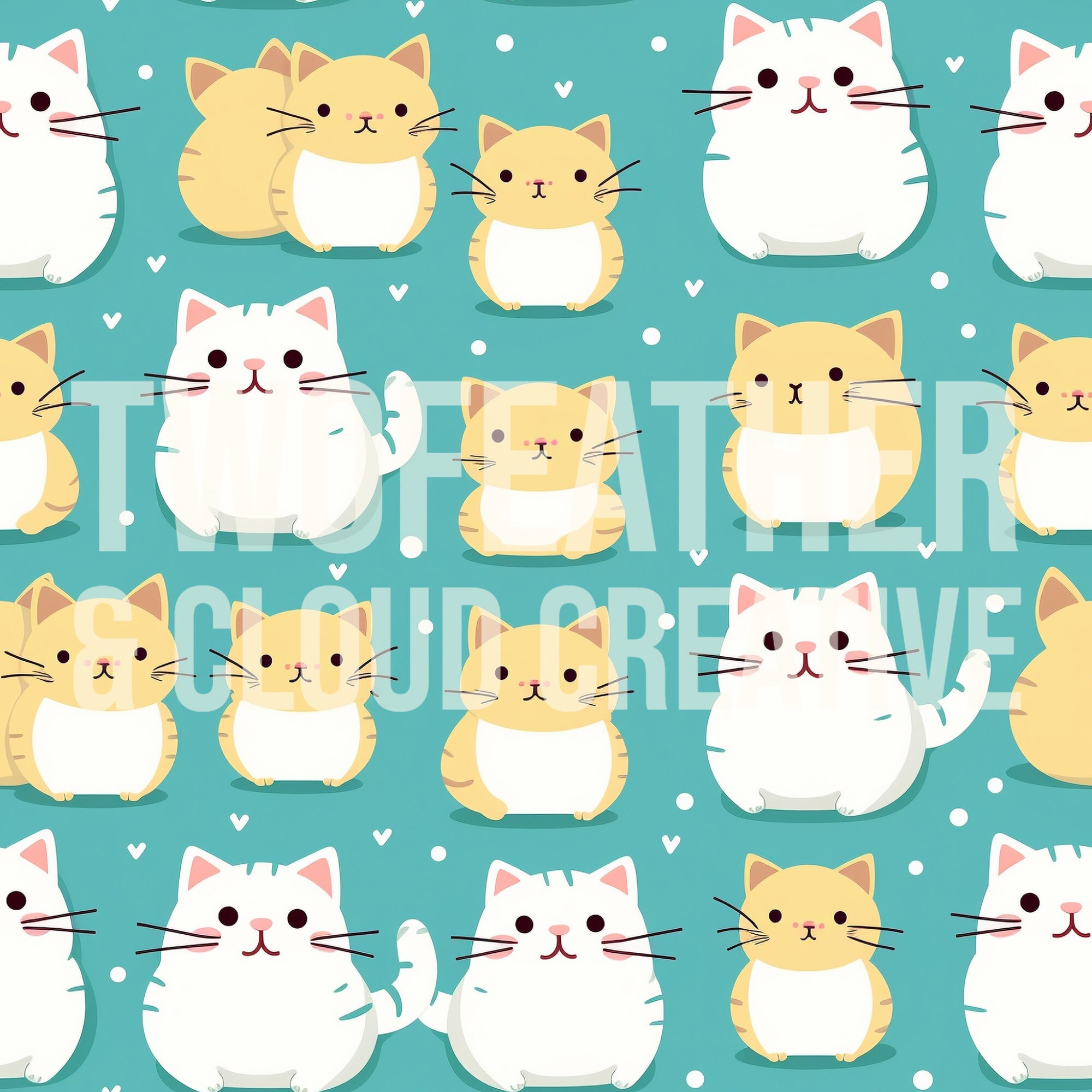Set of 14 Seamless Cat Patterns Cat Digital Papers Cat - Etsy