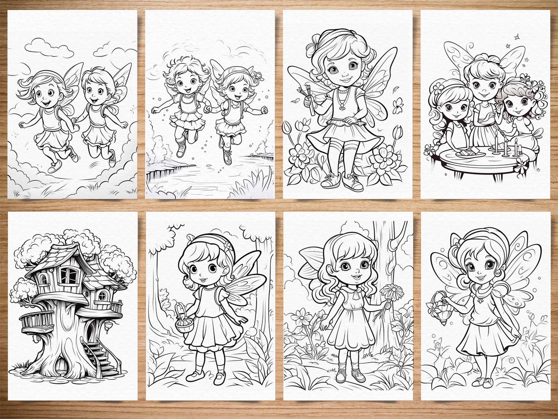 Fairy Coloring Pages PDF, Printable Fairy Coloring Book for Kids Teens ...