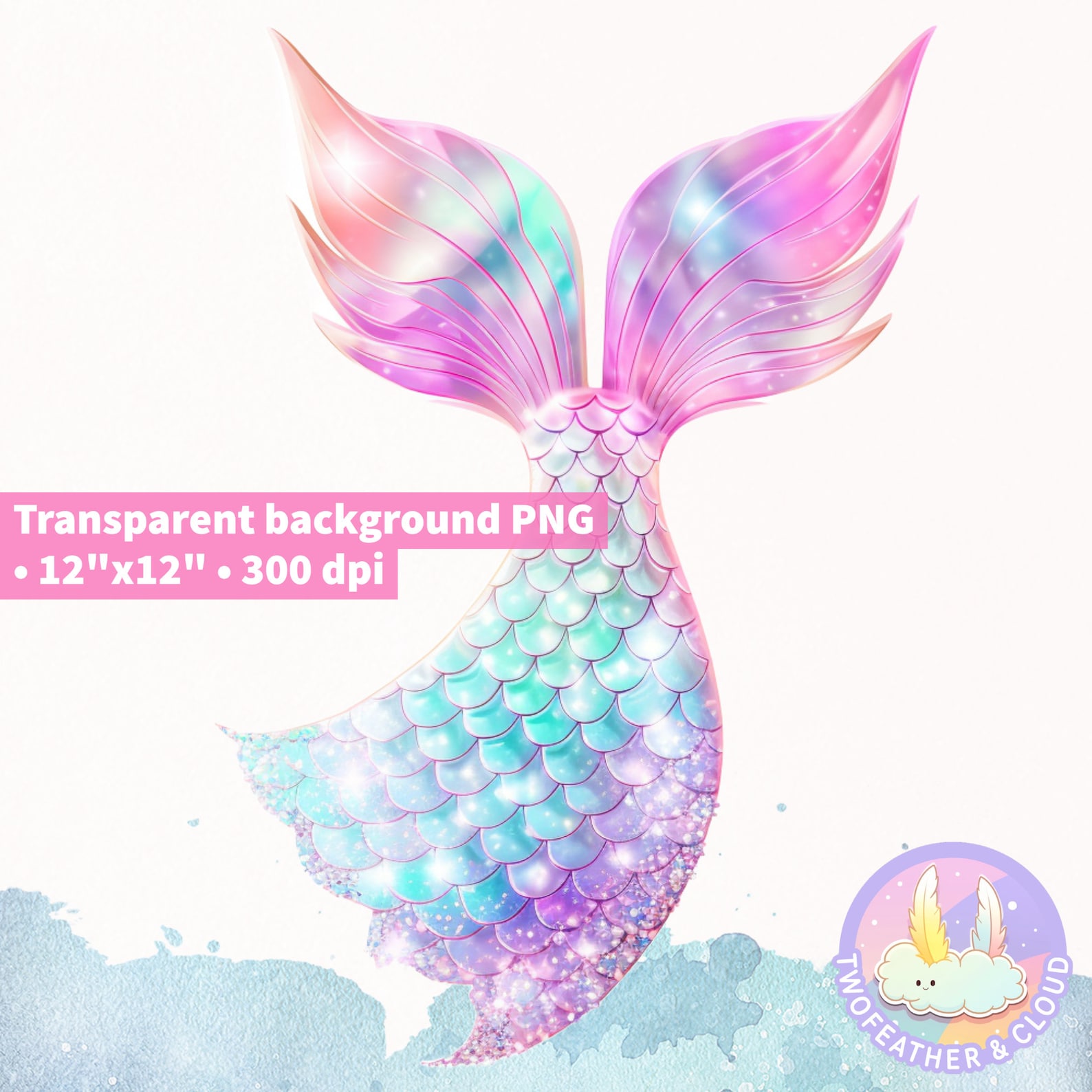 Mermaid Tail Clipart PNG Watercolor Mermaid Tails Clipart Fairy Kei ...