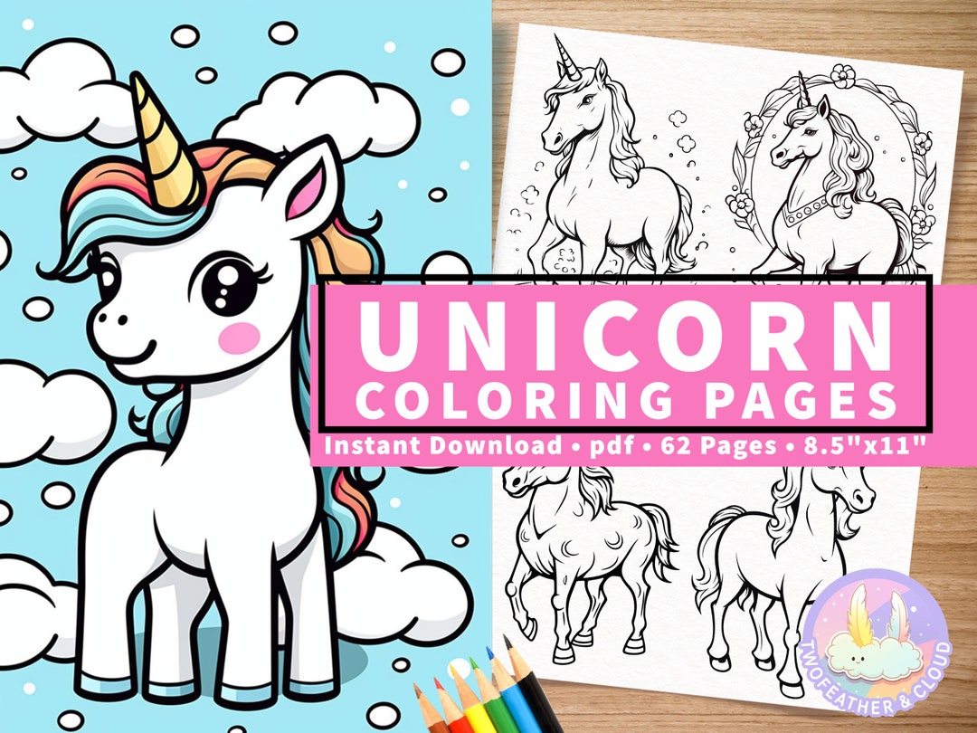Unicorn Coloring Book Unicorn Pdf Unicorn Printables Unicorn Printable ...