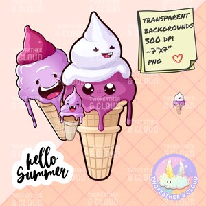 Yami Kawaii Ice Cream Clipart PNG | Creepy Cute Summer Clip Art | 30 ...