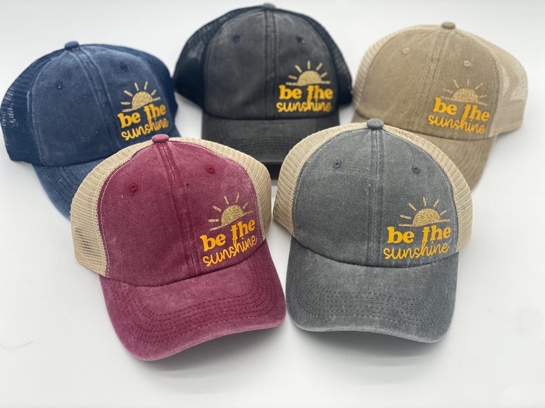 Be the Sunshine Mesh Back Hat, Custom HTV Cap, Multiple Colors Hat ...