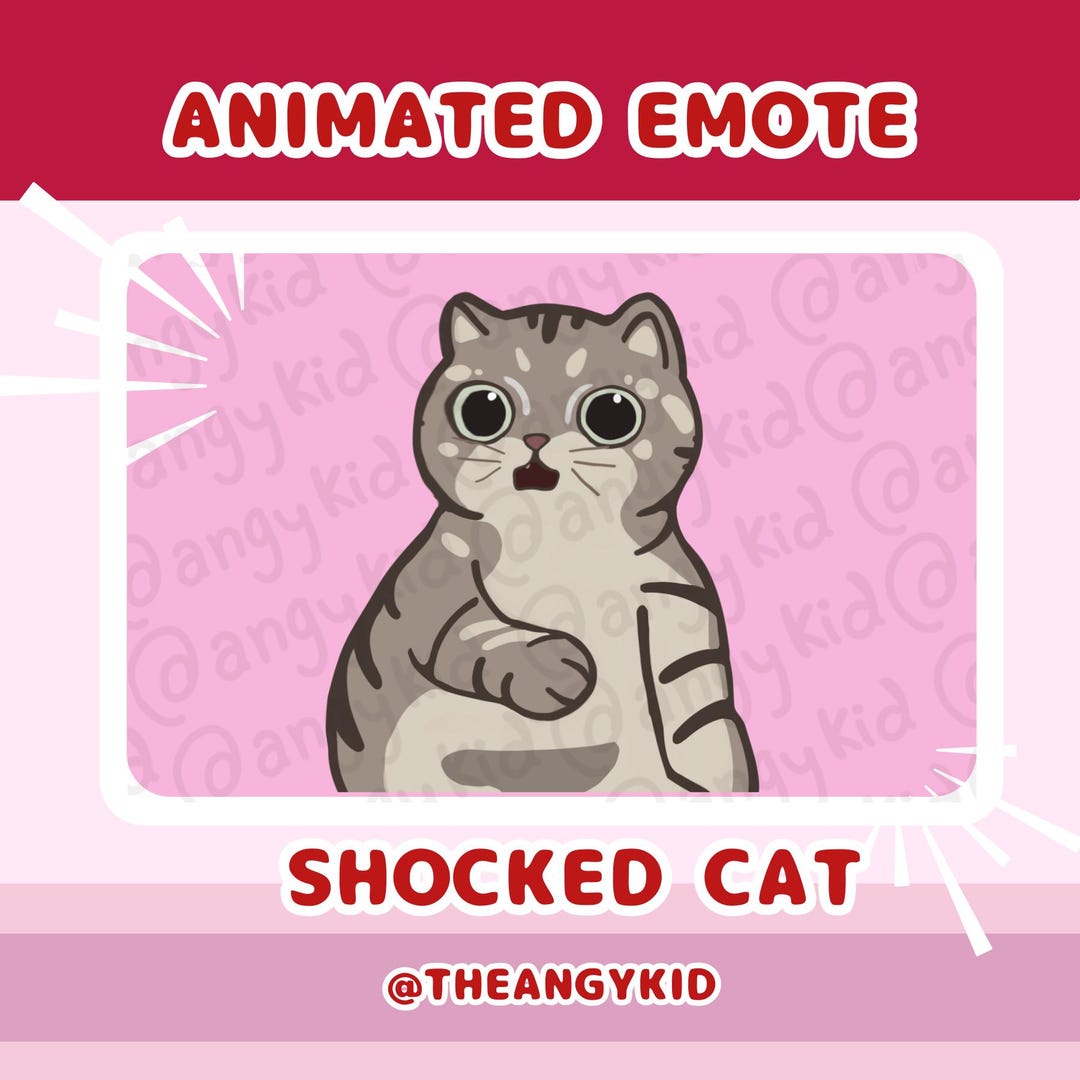 Shocked Cat Animated Emote: Funny Twitch/discord Meme (digital Download ...