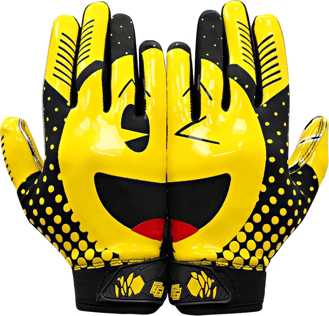 Smiley Face Youth Football Gloves: Tacky Grip - Etsy