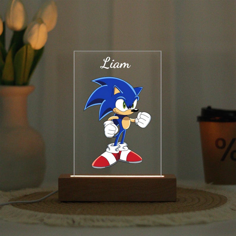 Sonic the Hedgehog Night Light for Kids Room, Nursery Night Light ...