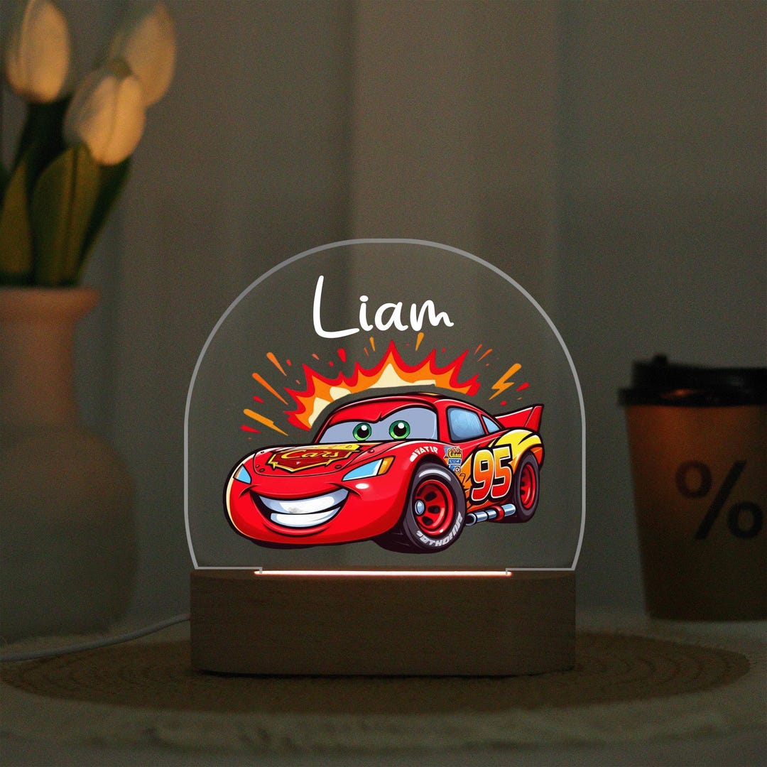 Car Night Light Lightning Mcqueen Light for Kids Room, Nursery Night ...