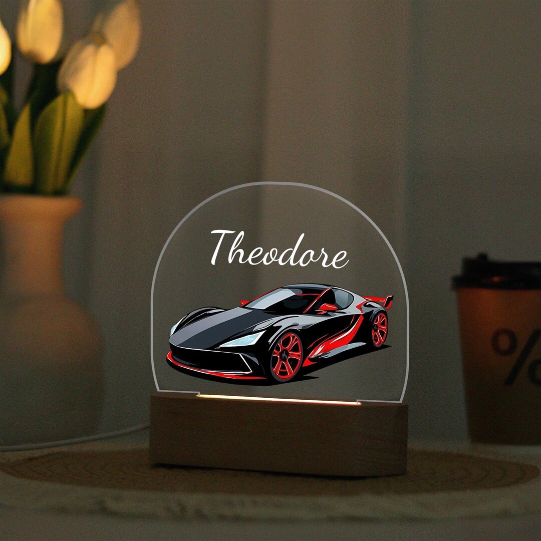 Racing Car Night Light for Kids Room, Car Night Lamp, Nursery Night ...