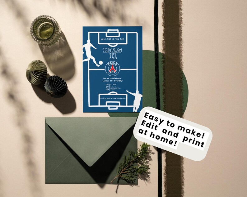 Paris Saint-germain Birthday Invitation: PSG Soccer Party, Champions ...