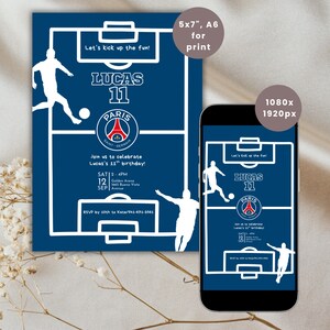 Paris Saint-germain Birthday Invitation: PSG Soccer Party, Champions ...