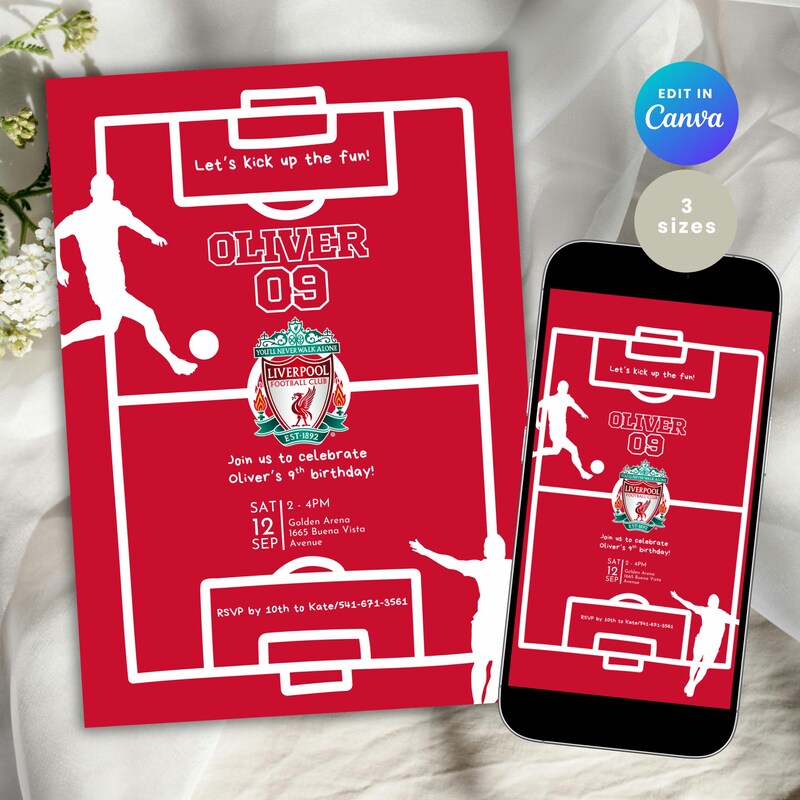 Birthday Red E Invites - Etsy UK