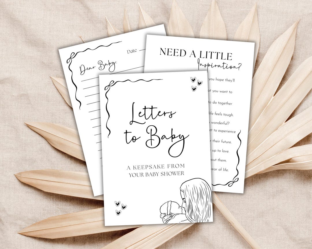 Letters to Baby Printable : Baby Shower Activity and Keepsake, Baby ...
