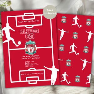 Liverpool FC Birthday Invitation: Soccer Party, Champions League Theme ...