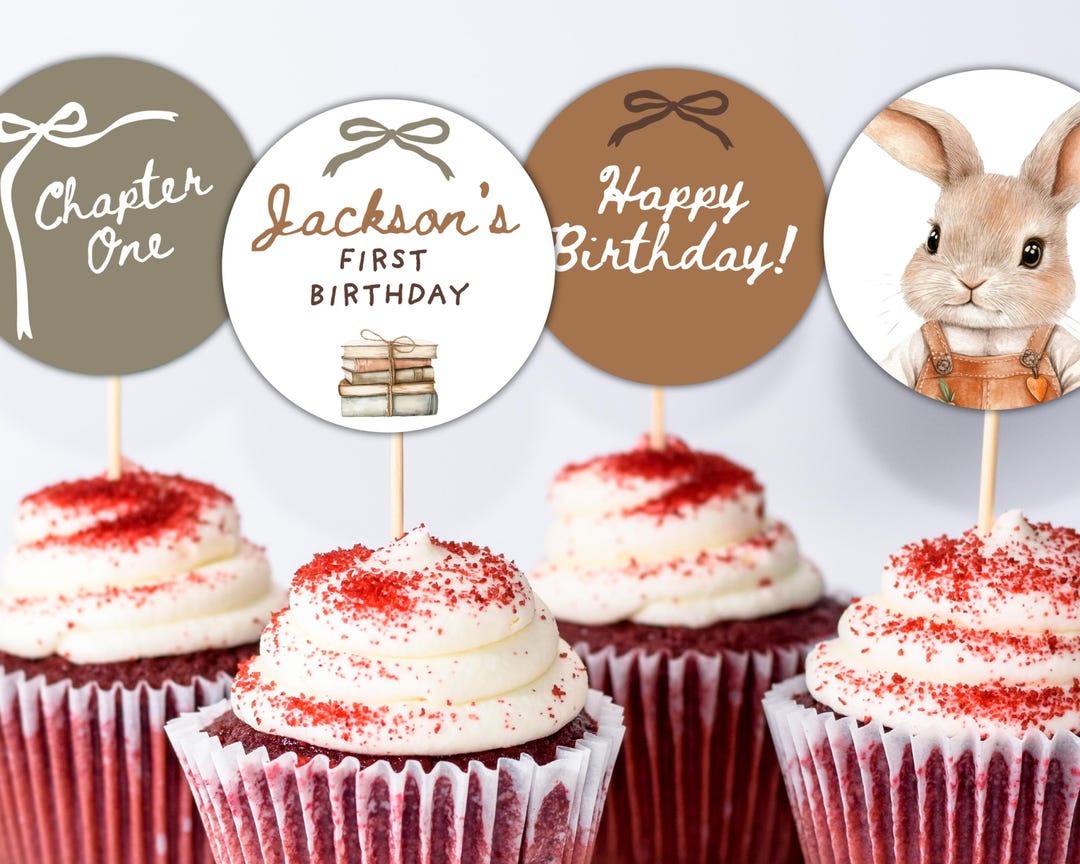 Editable Chapter One Birthday Cupcake Toppers: Storybook First Chapter ...