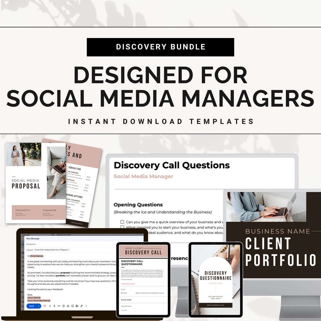 Discovery Bundle | Social Media Manager Resources | Emails, Discovery ...