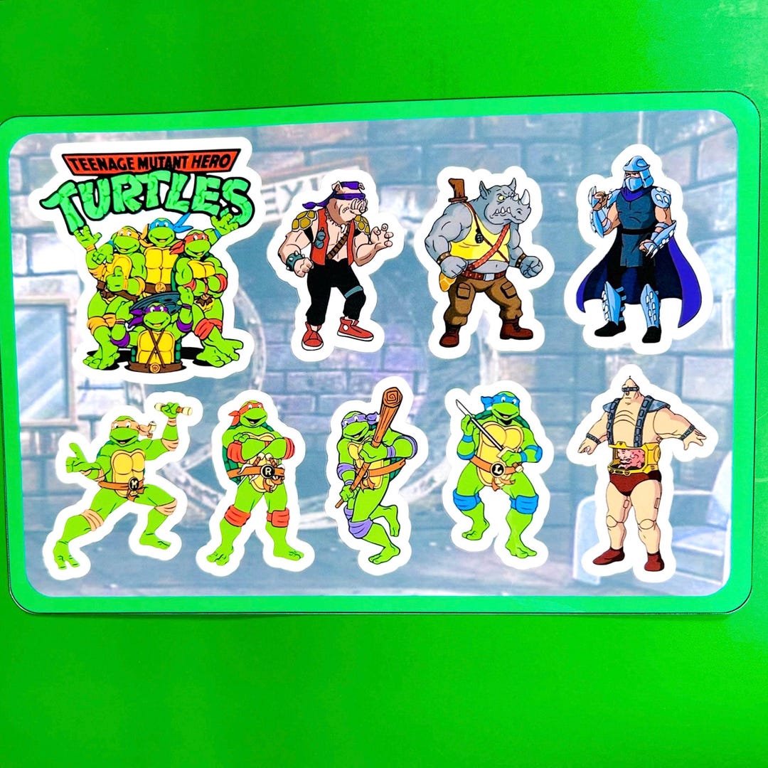TMNT Sticker Sheet - Retro Vintage Style 80s Vinyl Waterproof Stickers ...